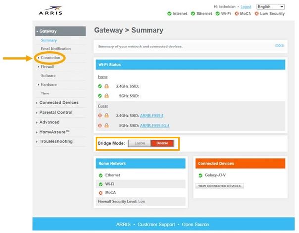 How Do I Bridge My Arris DG-3450/9450 modem?