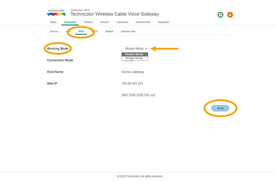 How do I bridge my Technicolor CGA4236 modem?